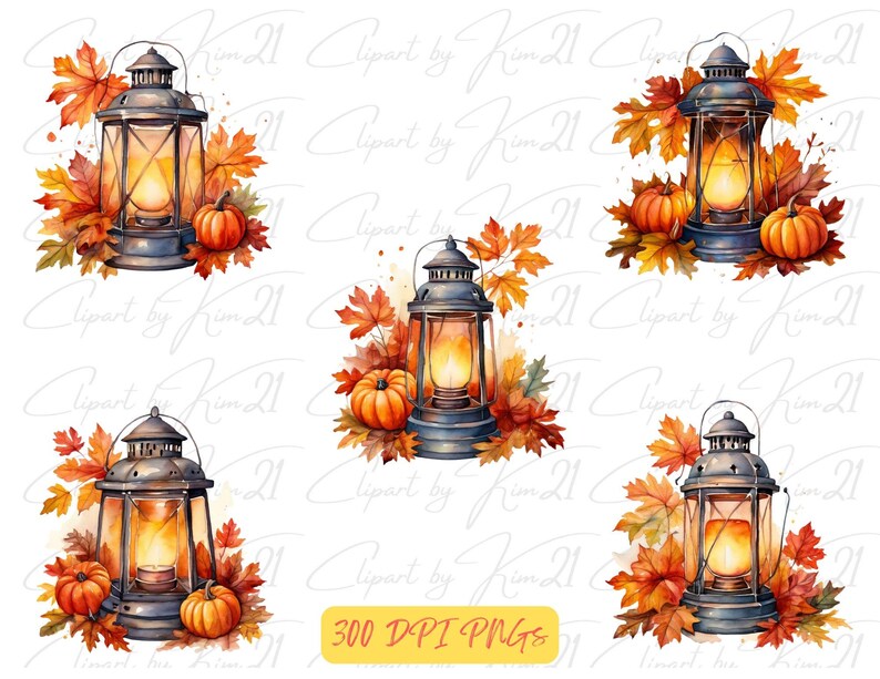 20 Autumn Lanterns | Autumn Clipart | Fall Clipart | Autumn Graphics - Etsy