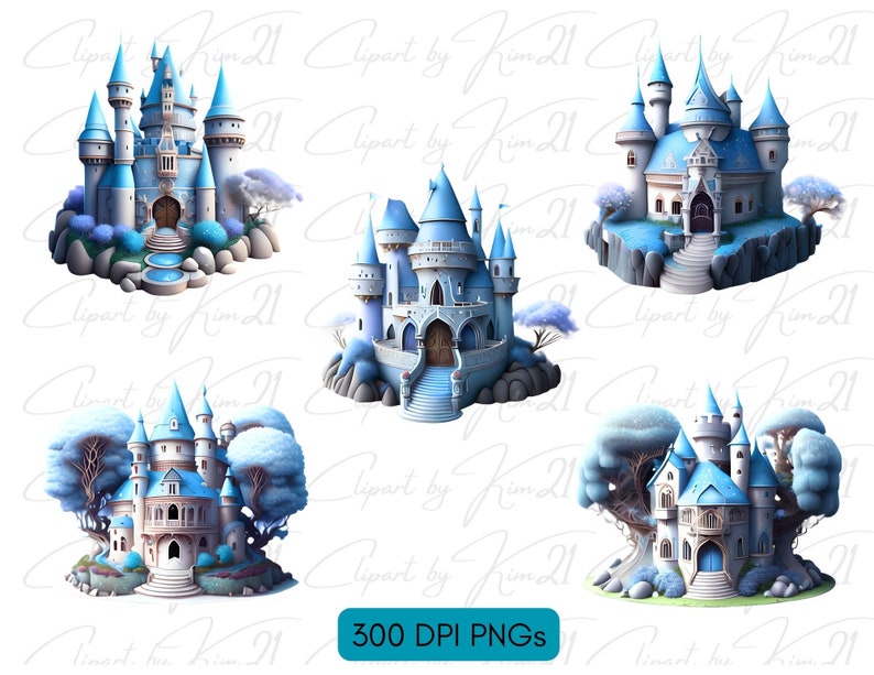 20 Blue Fairy Castle Clipart | Magical Castle Clipart | Castle PNG ...