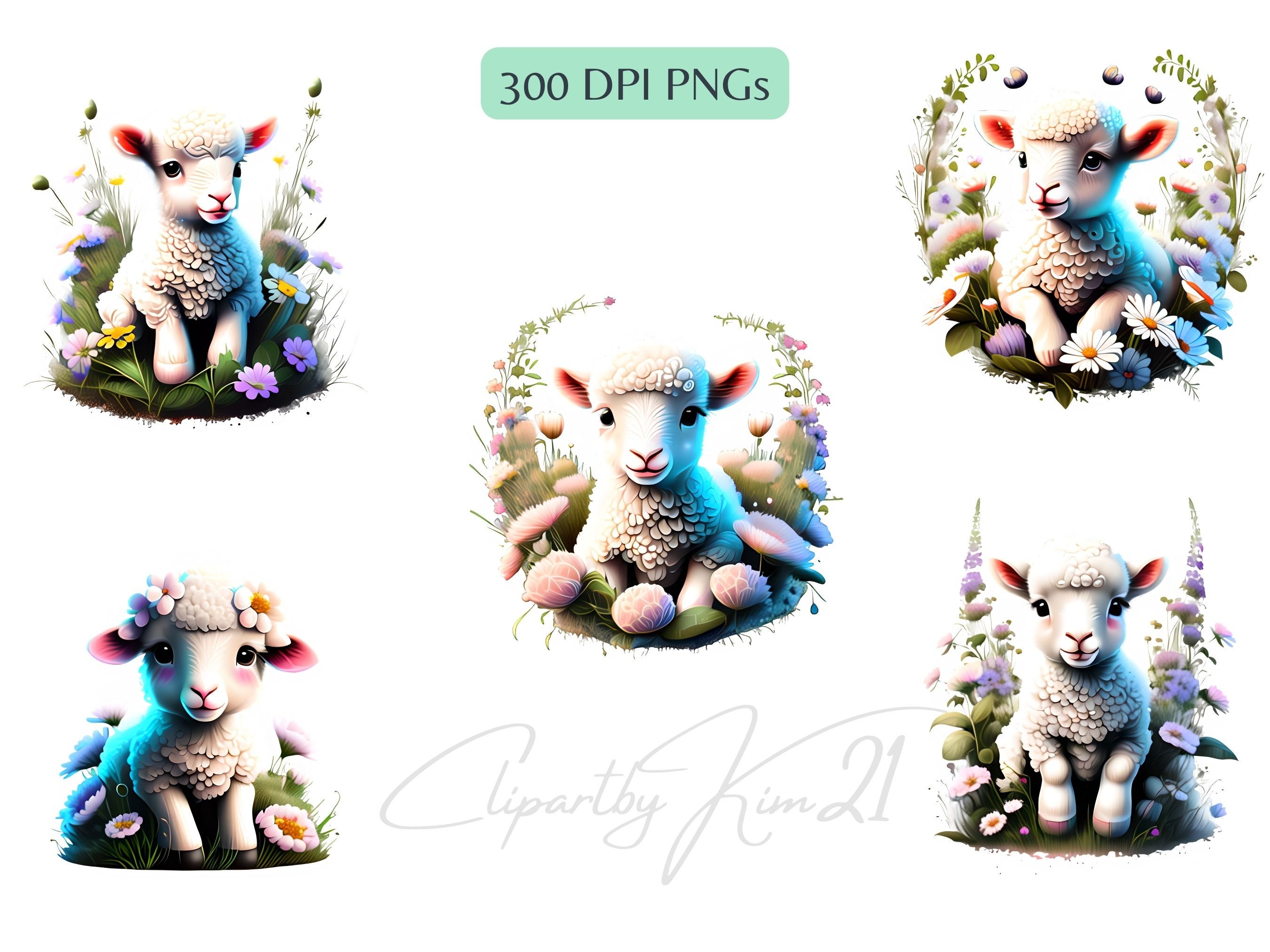20 Cute Baby Lambs Clipart Cute Baby Animals Baby Animal Clipart Easter ...
