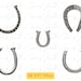 20 Silver Horseshoes | Horseshoe Clipart | St. Patricks Day Clipart ...