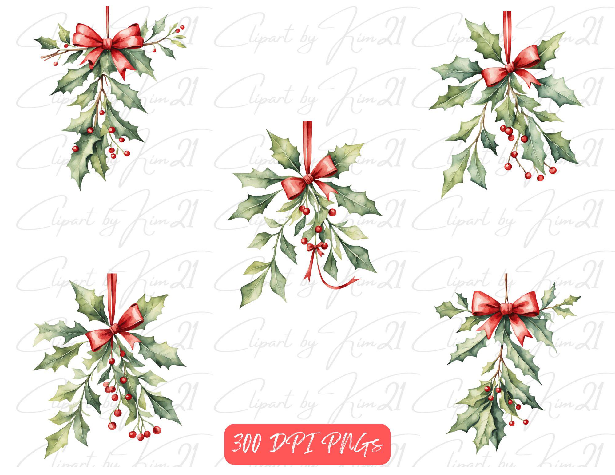 20 Mistletoe | Mistletoe Clipart | Holiday Graphics | Holiday Decor ...