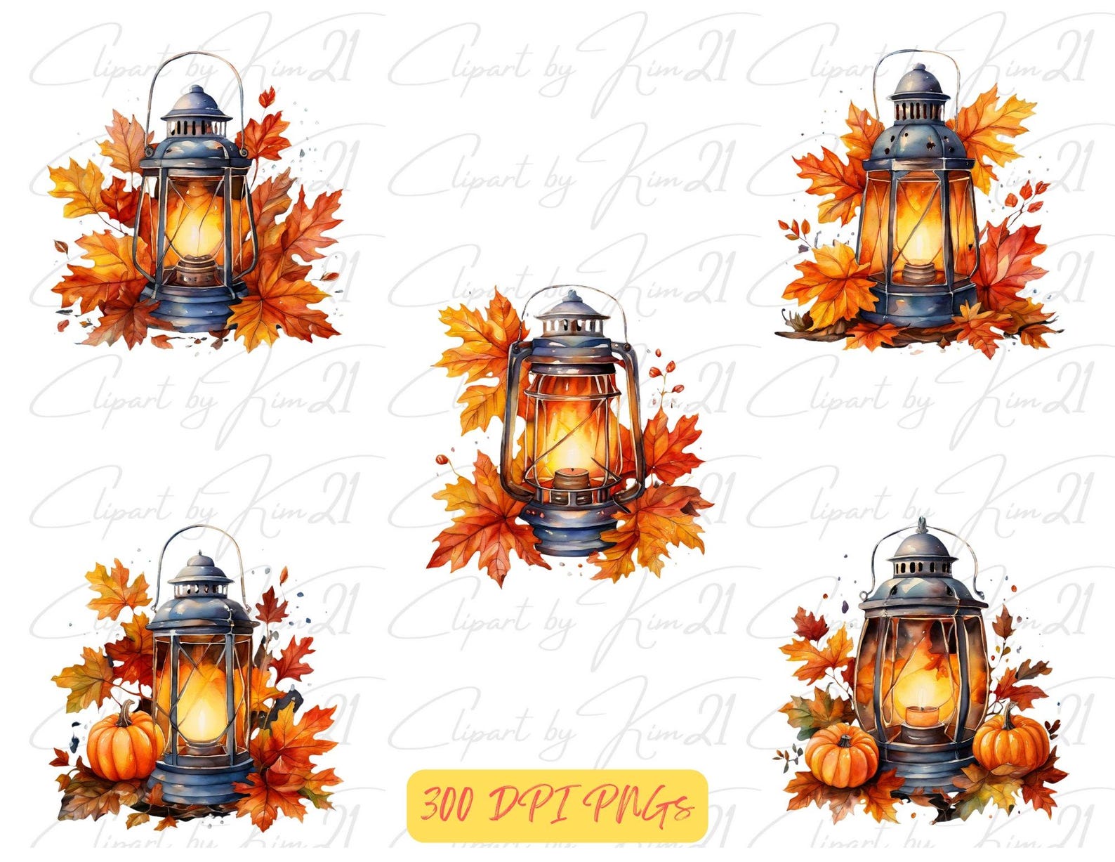 20 Autumn Lanterns | Autumn Clipart | Fall Clipart | Autumn Graphics - Etsy