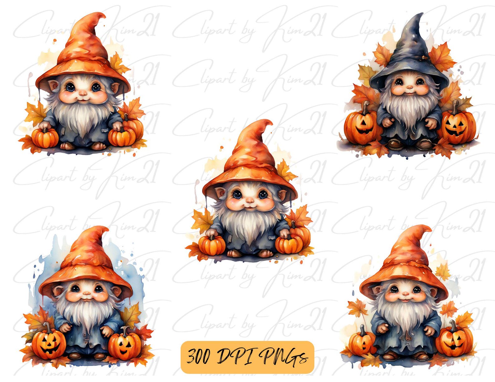 20 Cute Halloween Gnomes | Halloween Clipart | Cute Gnomes | Halloween ...