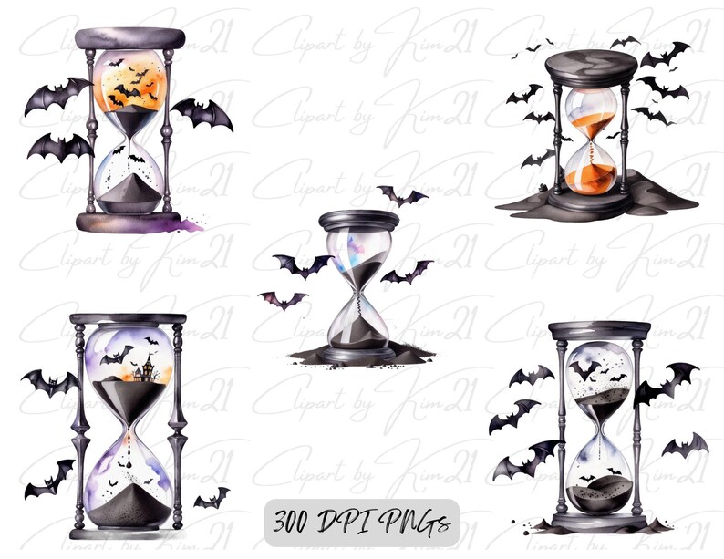 20 Halloween Hourglasses | Halloween Clipart | Hourglass Clipart ...