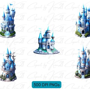 20 Blue Fairy Castle Clipart | Magical Castle Clipart | Castle PNG ...