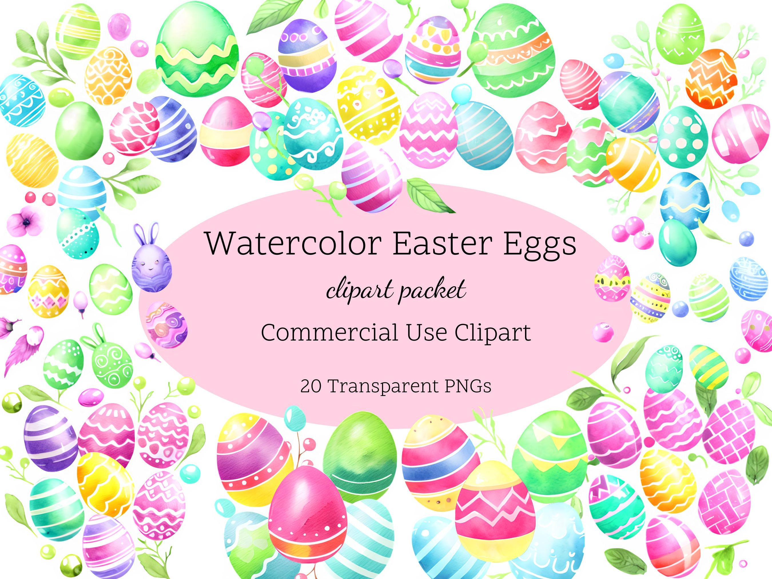 20 Watercolor Easter Eggs Clipart | Easter Clipart | Easter Egg ...