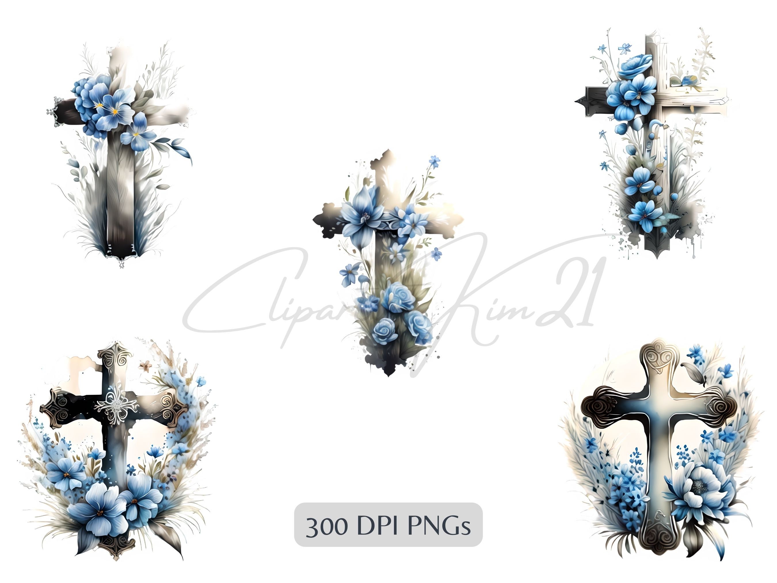 20 Silver & Blue Crosses Clipart | Easter Clipart | He is Risen ...