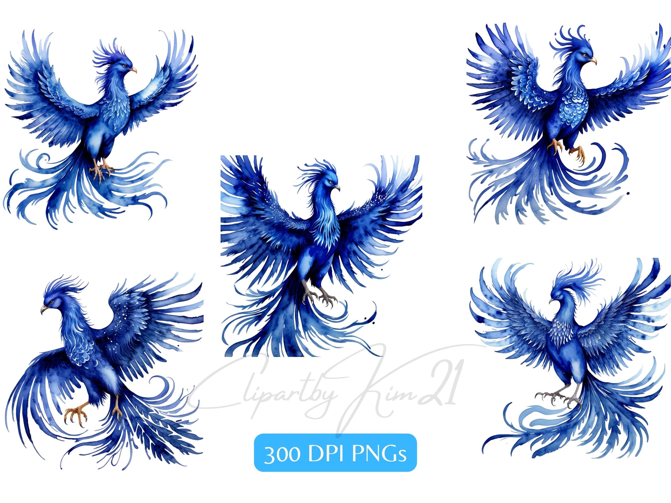20 Blue Phoenix Clipart | Magical Phoenix Clipart | Mystical Bird ...