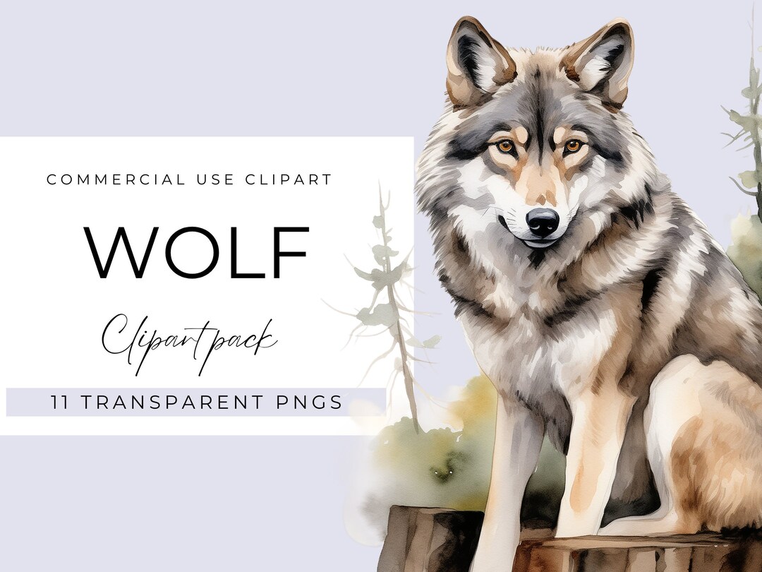 Wolf Clipart, Watercolour Wolves for Commercial Use, Transparent Pngs ...