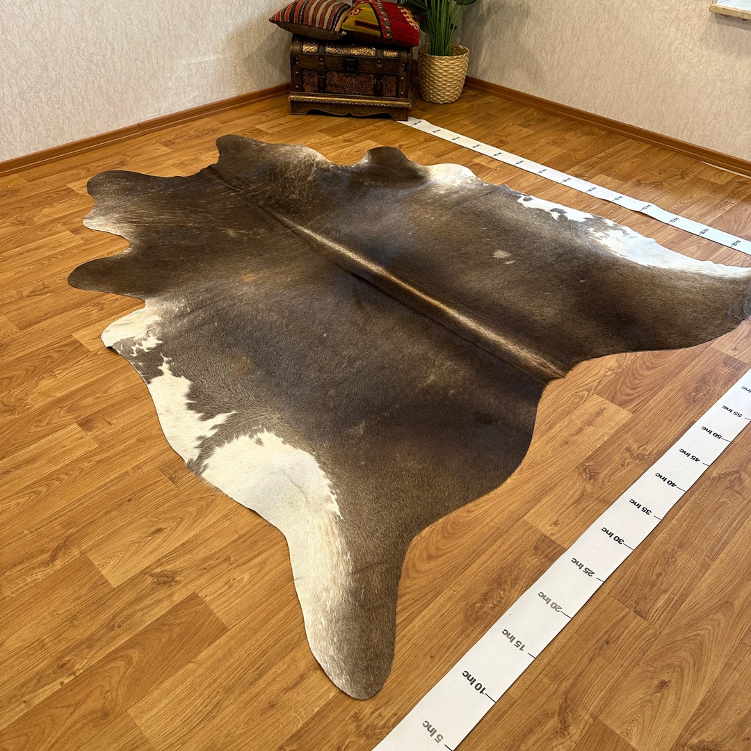 Natural Brown and White Cowhide Rug 7'6 X 8'2 Wester Decor Rug ...