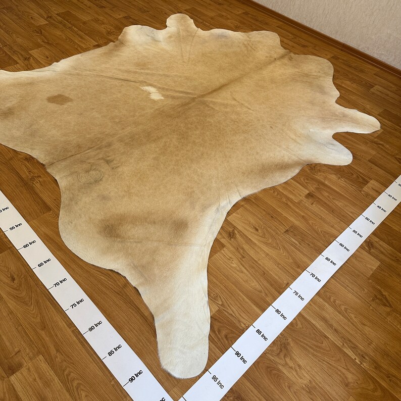 Huge Beige Cowhide Rug Brazilian Cowhide Rug Real Leather Rug Large ...