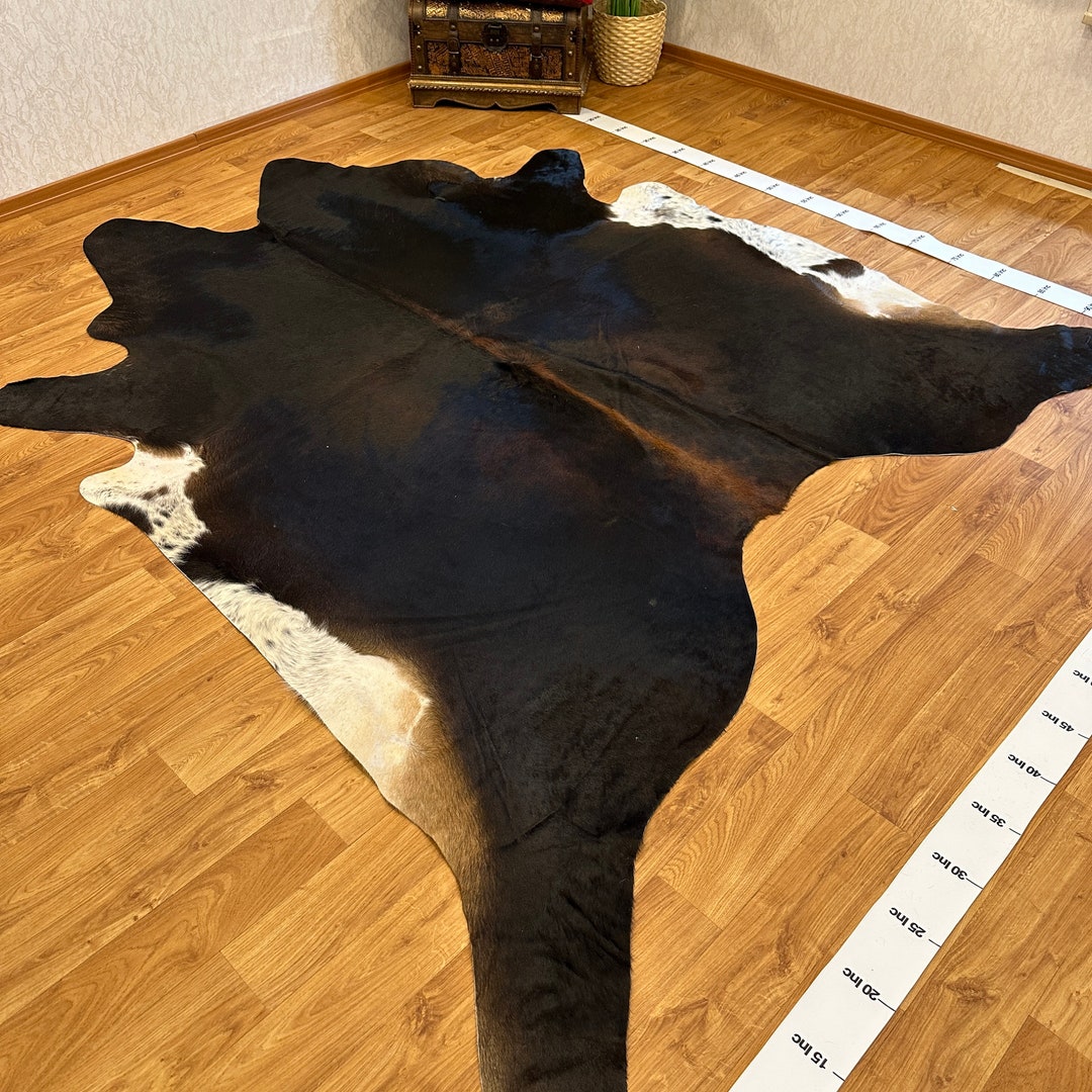 Perfect for Light Colored Floors • Genuine Tricolor Cowhide Rug • 7'10 ...