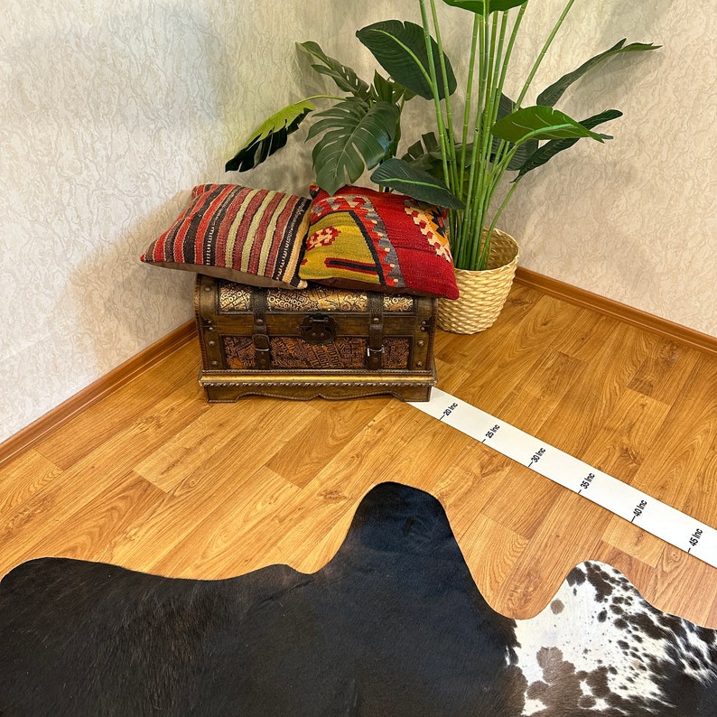 Spotted Cowhide Rug Black and White Cowhide Rug 6'10 X 8'2 Hair on Hide ...