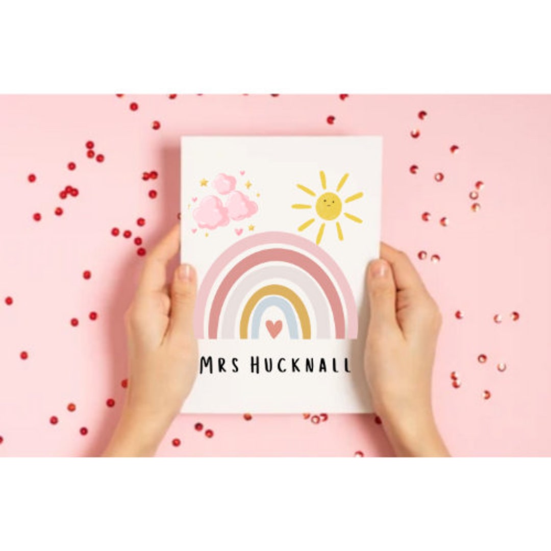 Personalised Teacher Card Goodbye Teacher Card End of Term Thank You ...