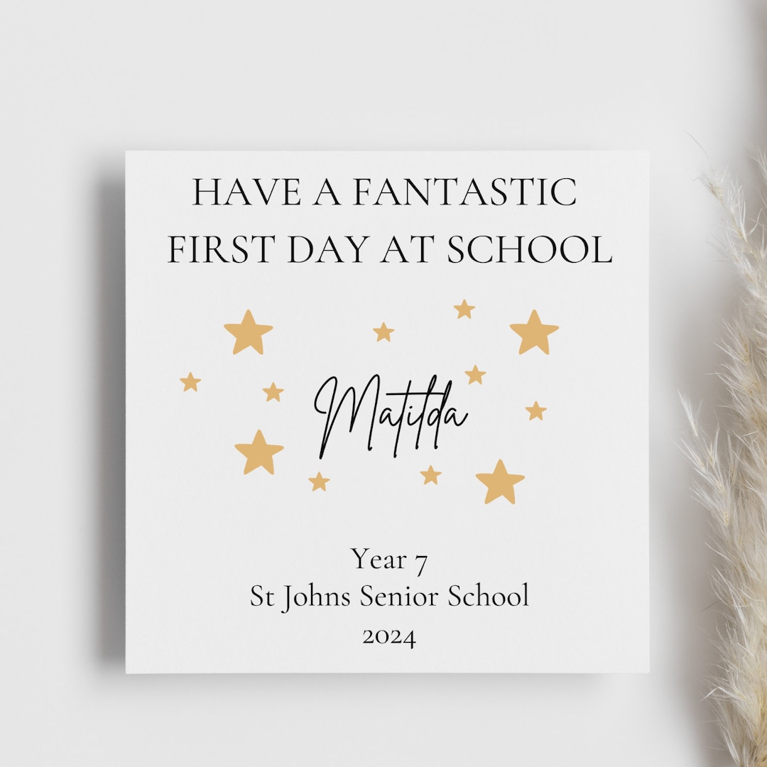 Personalised First Day at School Card, Senior School, Primary School ...