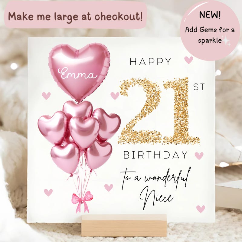 21 Birthday Niece Card - Etsy UK