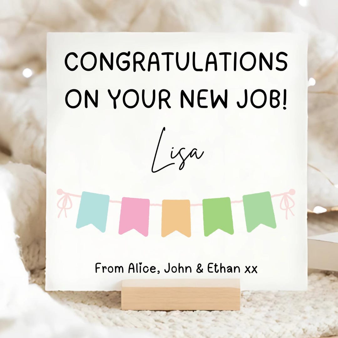 Congratulations on Your New Job Card, Personalised New Job Card ...