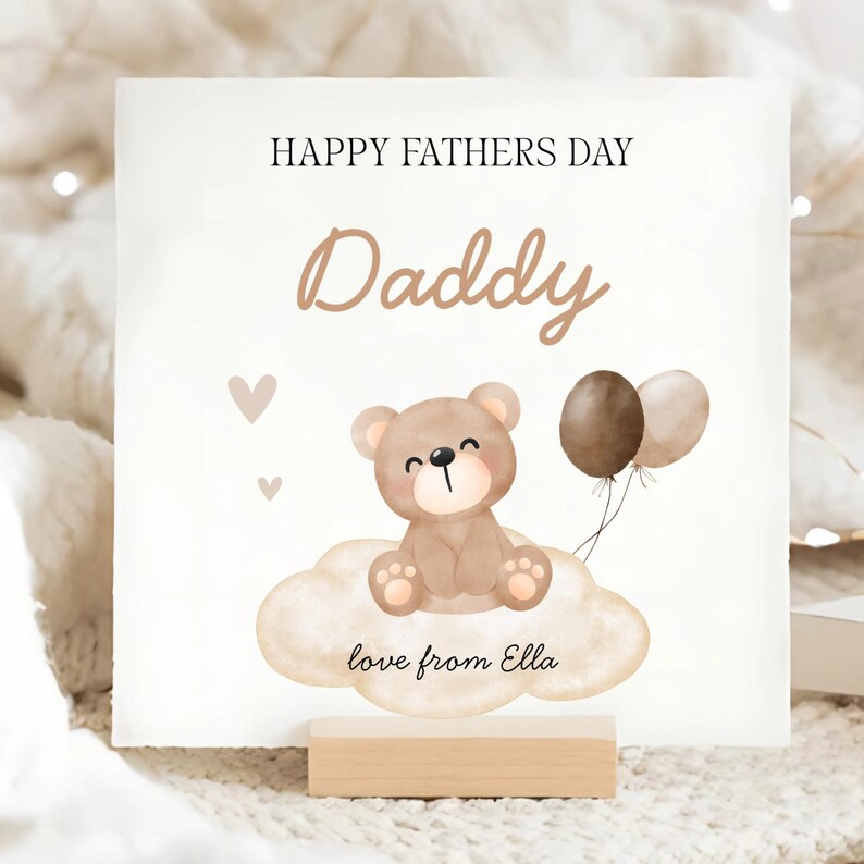 Happy Fathers Day Daddy Card, Teddy Bear Dad Gift, Happy Fathers Day ...