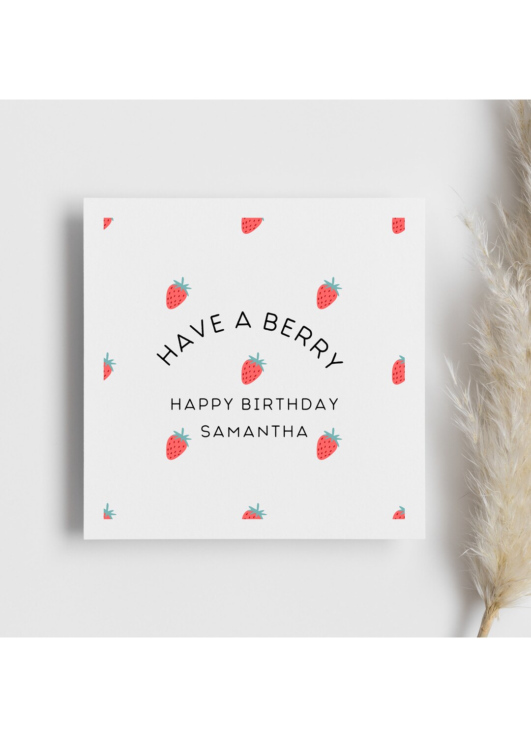 Personalised Have a Berry Happy Birthday Card, Strawberry Card, Berry ...