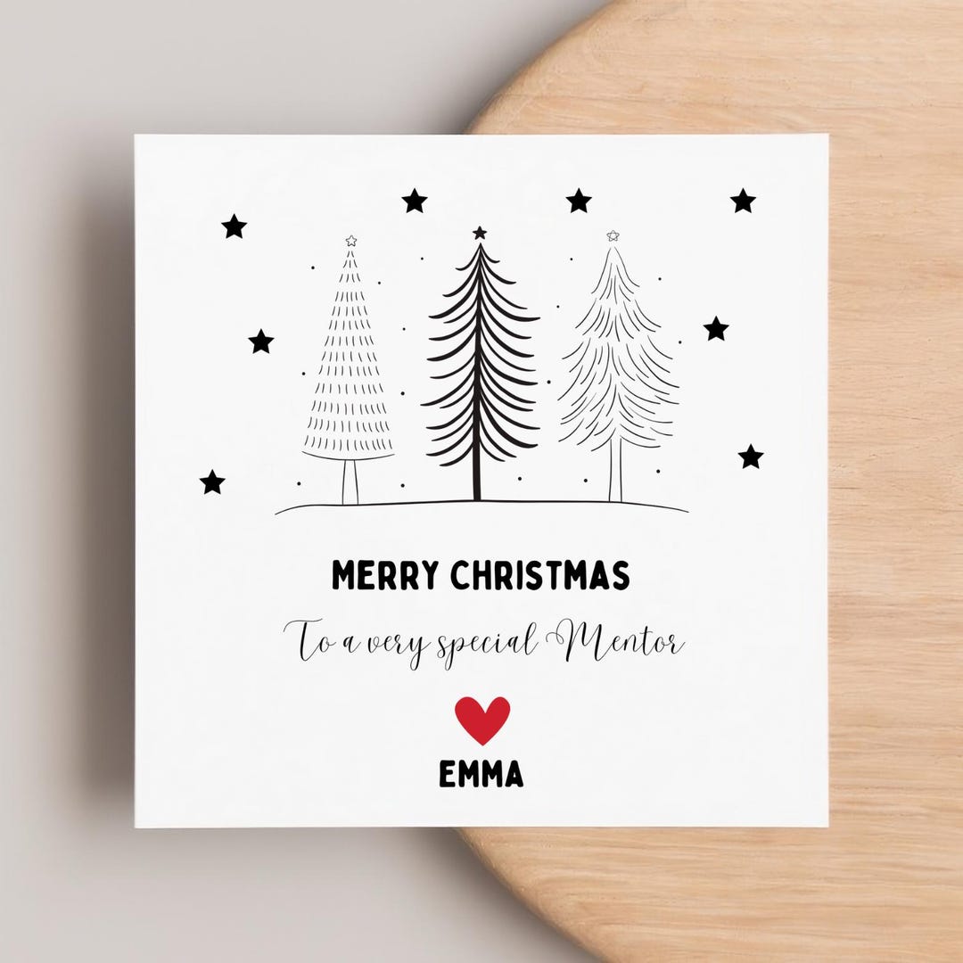 Special Mentor Christmas Personalised Card Coworker Colleague Boss
