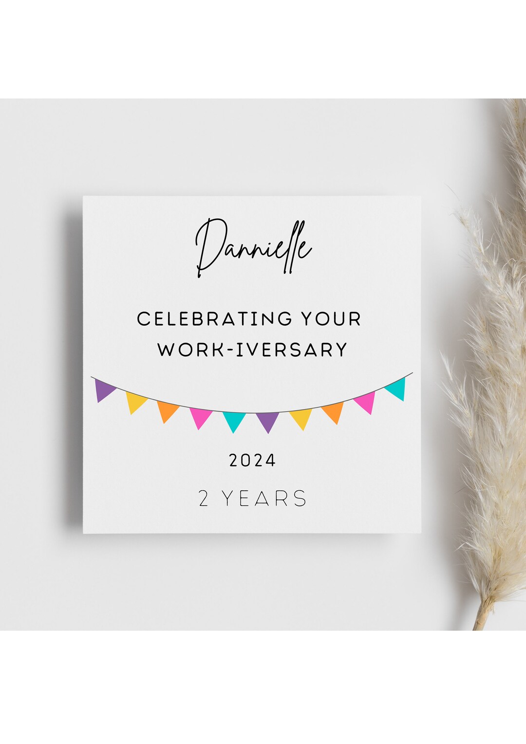 Personalised Work Anniversary Card, Colleague Card, Boss Card, Office ...
