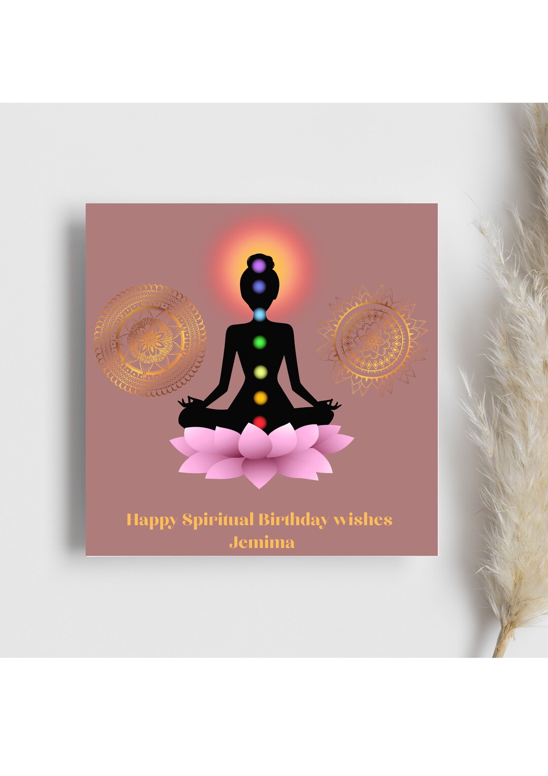 Personalised Happy Spiritual Birthday Card, Chakra, Crystals, Healing ...