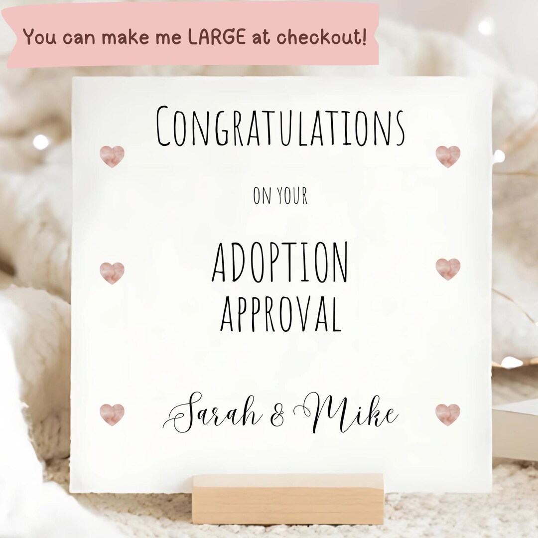 Adoption Approval Congratulations Card, Personalised Well Done Card ...