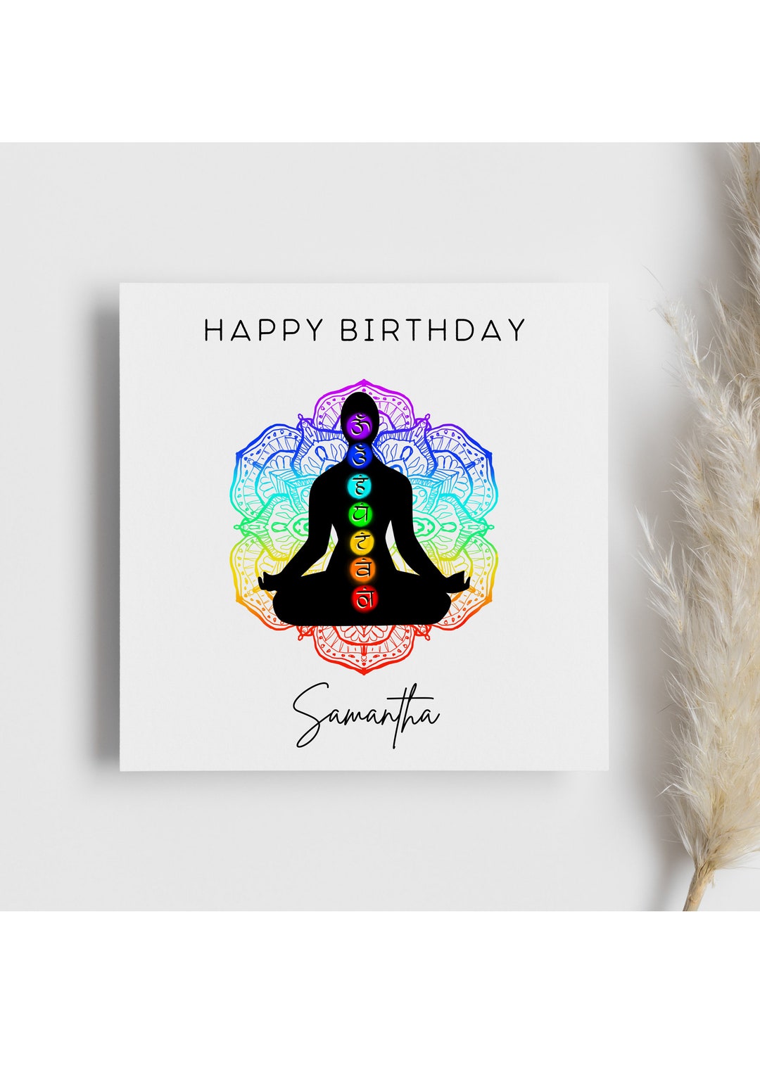 Personalised Spiritual Chakra Birthday, Peaceful, Meditation Birthday ...