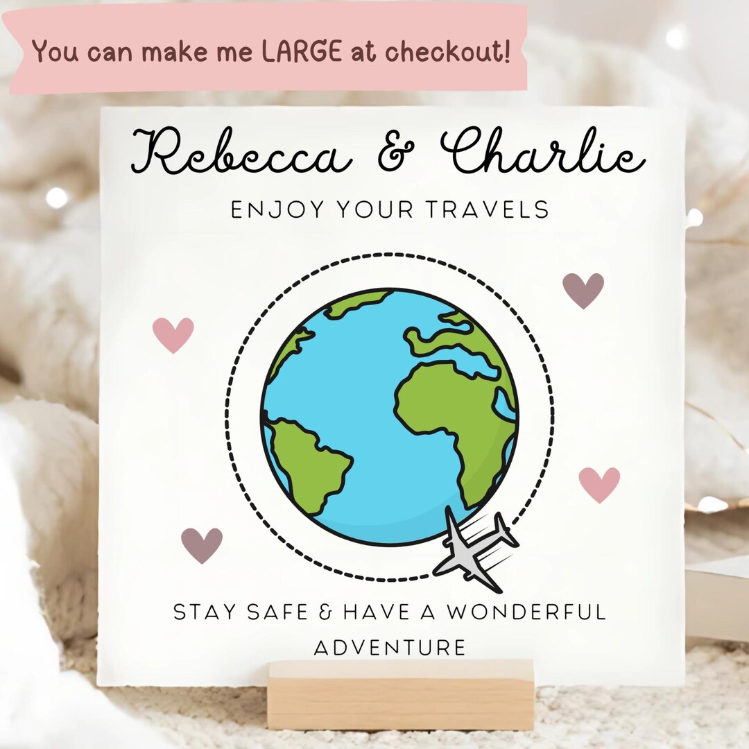 Good Luck on Your Travels Personalised Card, Travelling Card, Round the ...