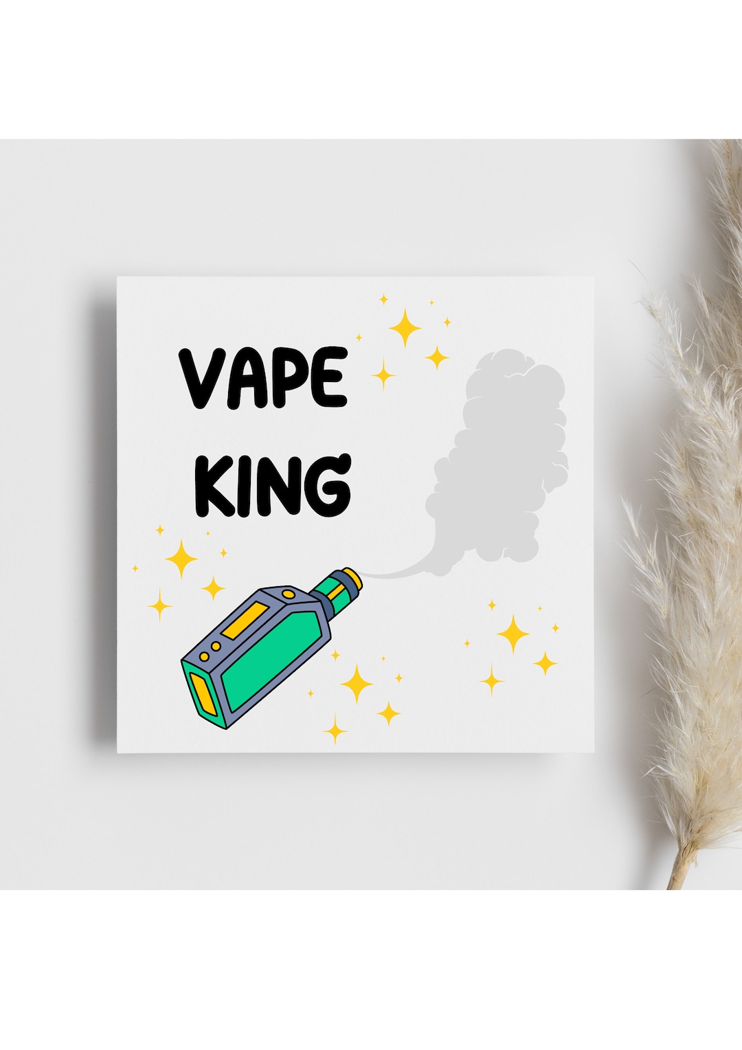 Vape King Birthday Card, Anniversary Card, for Him, Blue Vaper Card ...