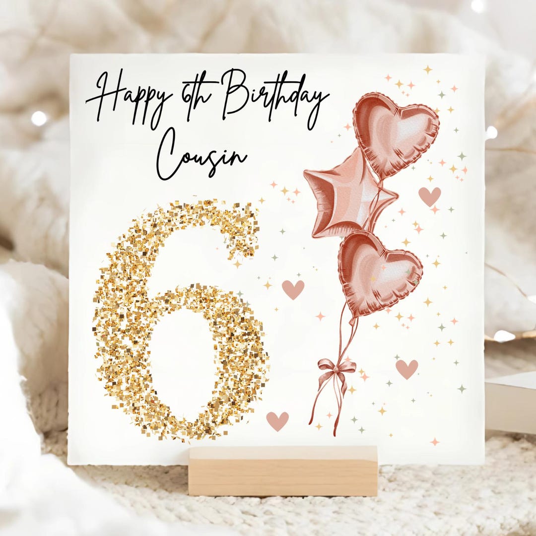 Cousin 6th Birthday Card, Special Cousin Birthday, Sixth Birthday Card ...