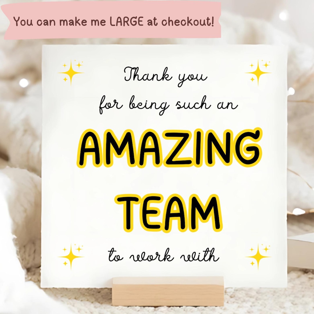 Amazing Team Thank You Work Card, Leaving Work Card, Colleagues Card ...