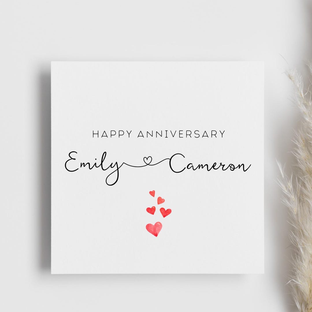 Personalised Happy Anniversary Card, to You Both Card, Wedding ...