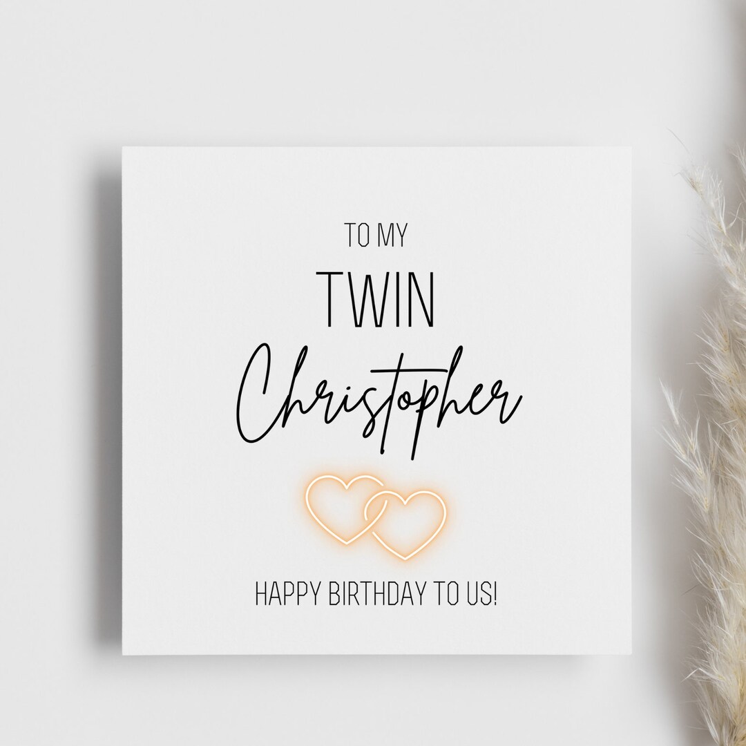 Personalised to My Twin Birthday Card, Sharing a Birthday Card, My ...