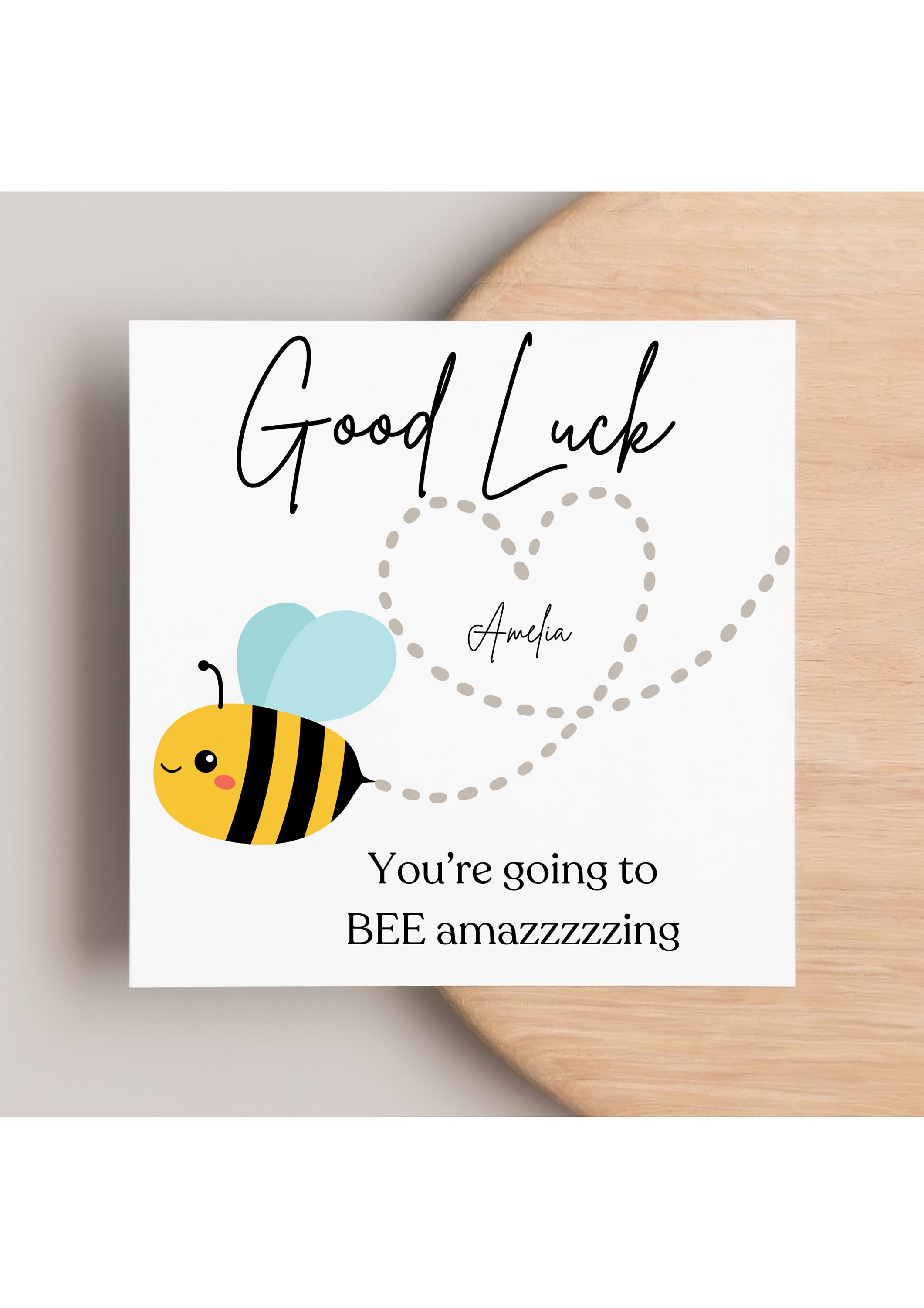 Personalised Good Luck You'll Bee Amazing Card, Funny Card, Sweet, Bee ...