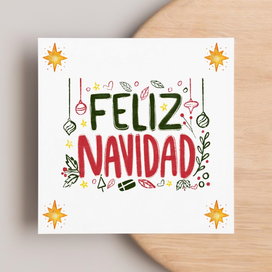 Feliz Navidad Card, Merry Christmas, Spanish Christmas Card, Gift for ...