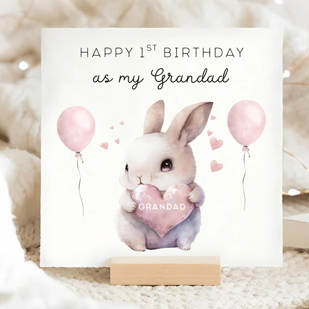 First Birthday as My Grandad Card, Personalised Grandad Birthday Card ...