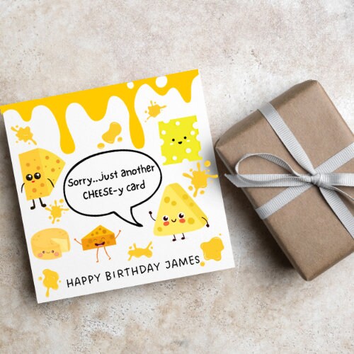 Personalised CHEESE-Y Birthday Card | Cheese Lover Card | Funny Cheese ...