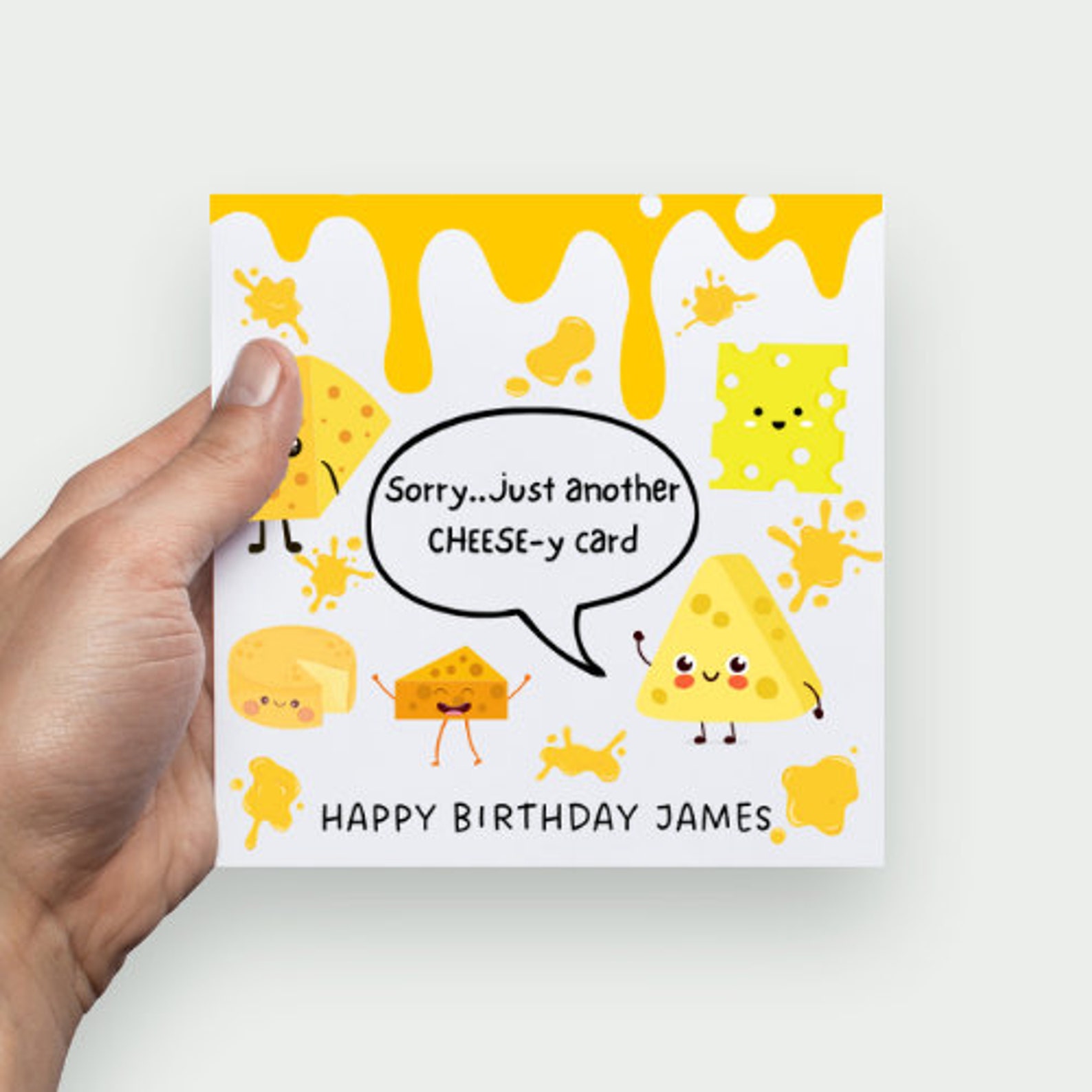Personalised CHEESE-Y Birthday Card | Cheese Lover Card | Funny Cheese ...