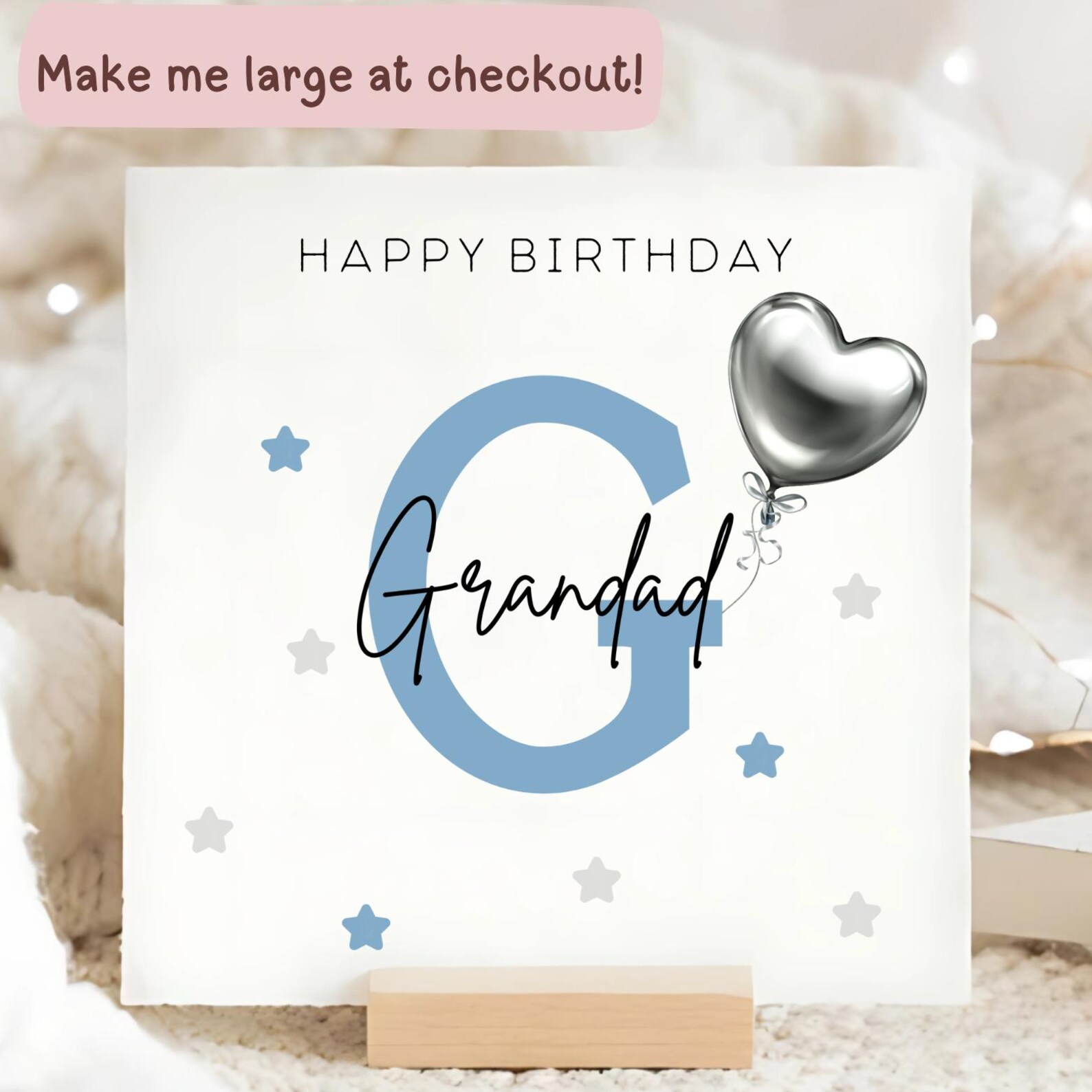 Grandad Initial Birthday Card, Grandpa Personalised Birthday Card ...