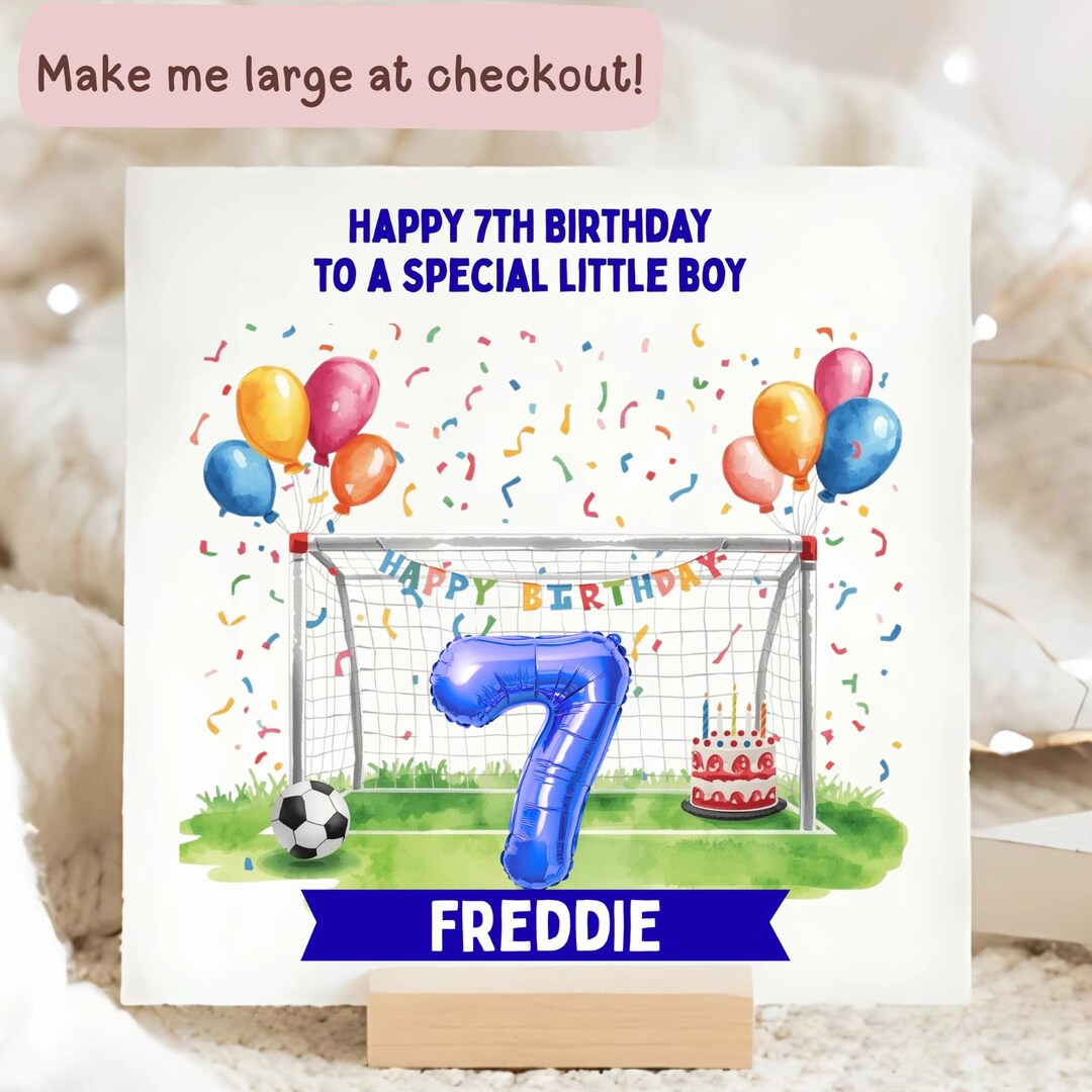 Special Little Boy 7th Birthday Football Card, Little Boy is 7 Card ...