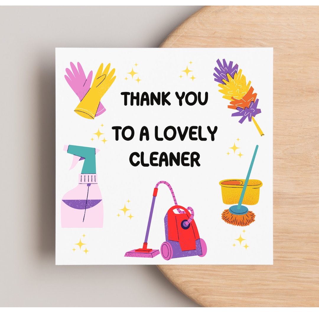 Thank You to a Lovely Cleaner Card, Cleaning Team, Home Cleaner, Office ...