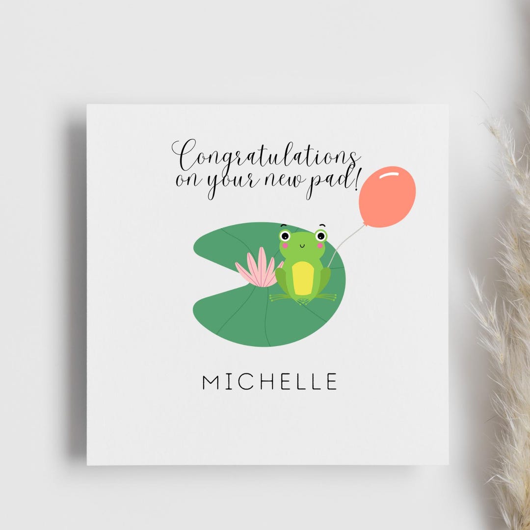 Congratulations on the New Pad Card, Lilypad Frog Card, Moving House ...
