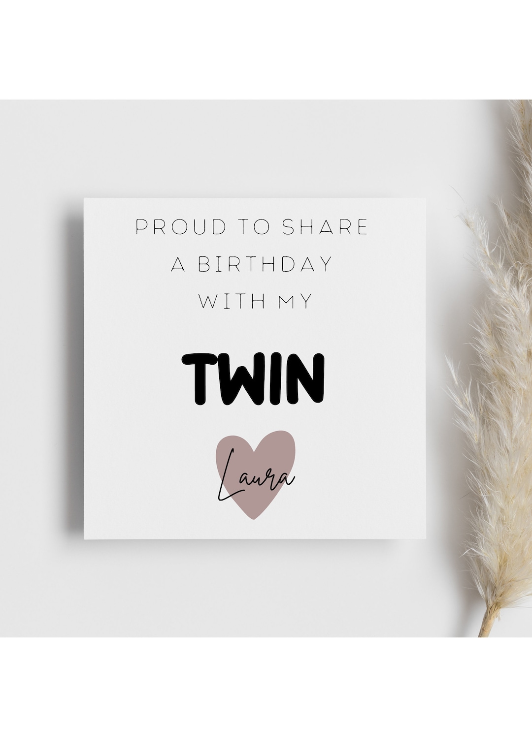 Personalised Twin Birthday Card, for Her, for Him, Sister, Brother ...