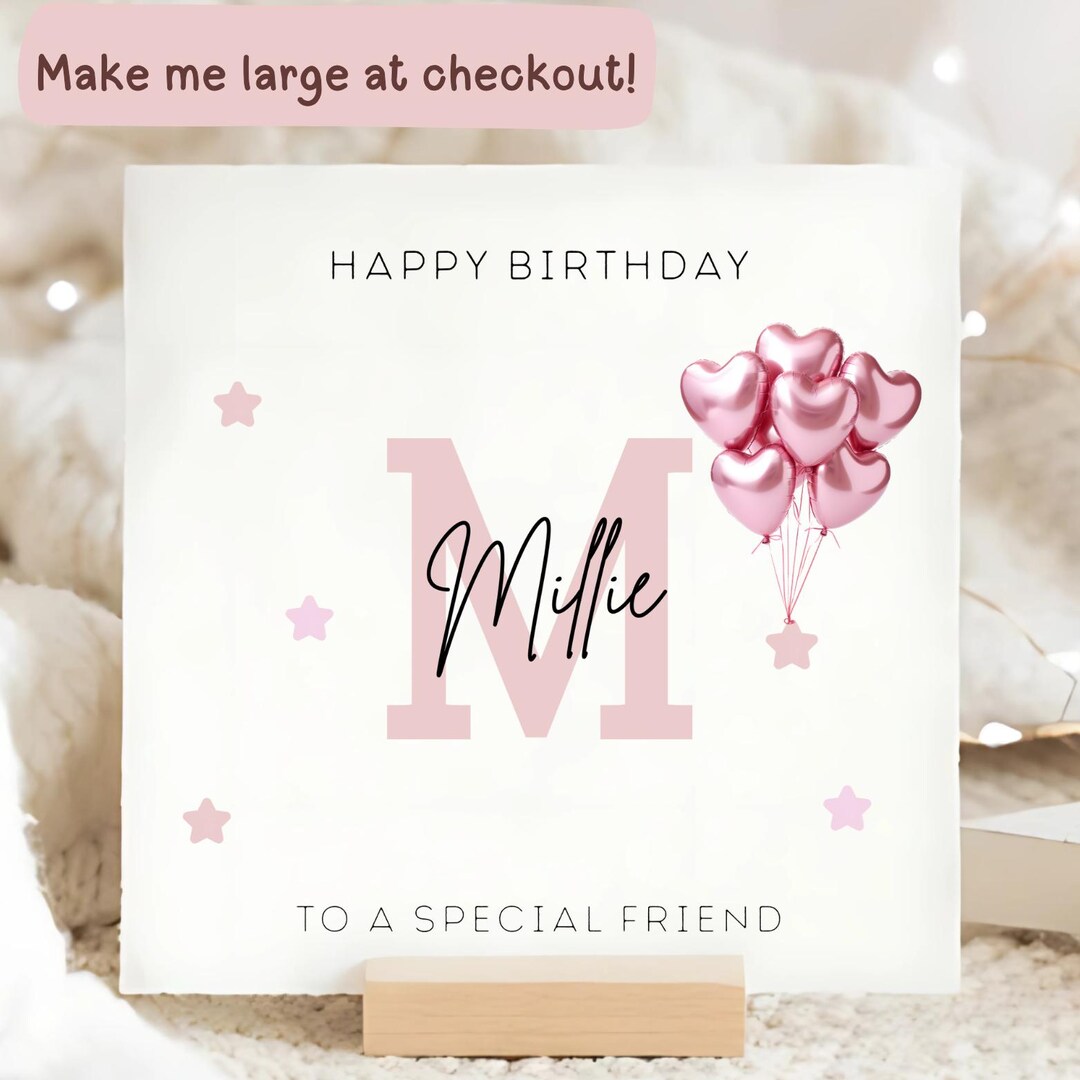 Friend Initial Birthday Card, Best Friend Personalised Birthday Card ...