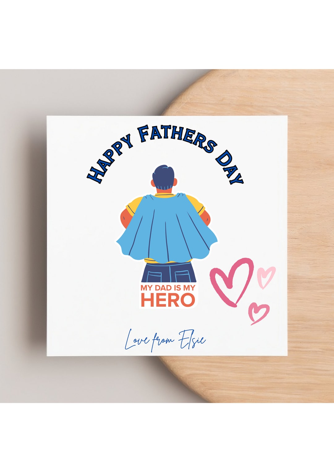 Personalised Dad is My Hero Fathers Day Card, Special Daddy, Superhero ...