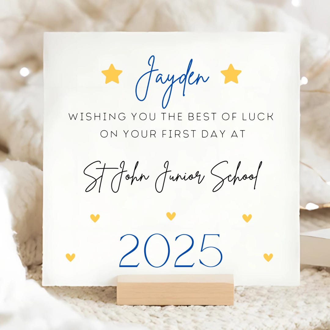 Personalised First Day of School Card, First Day of School Gift, Sons ...