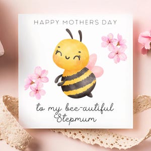 To My Bee-autiful Stepmum Card, Personalised Mothers Day Card, Stepmum ...