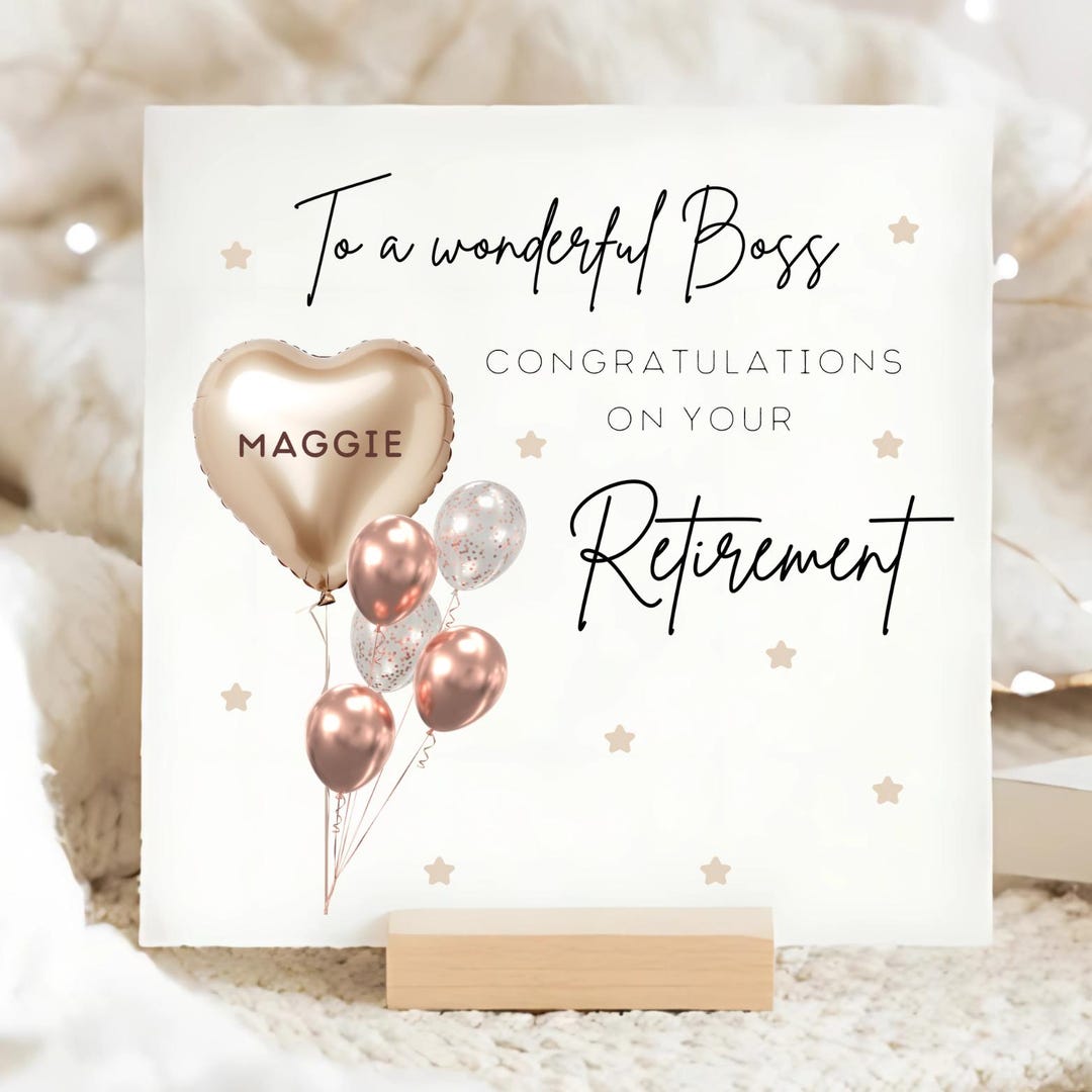 Boss Retirement Personalised Card, Congratulations Boss Retirement Card ...