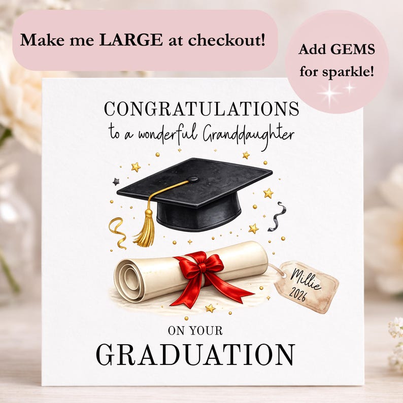 Granddaughter Graduation 2026 Card, Congratulations Granddaughter Card ...